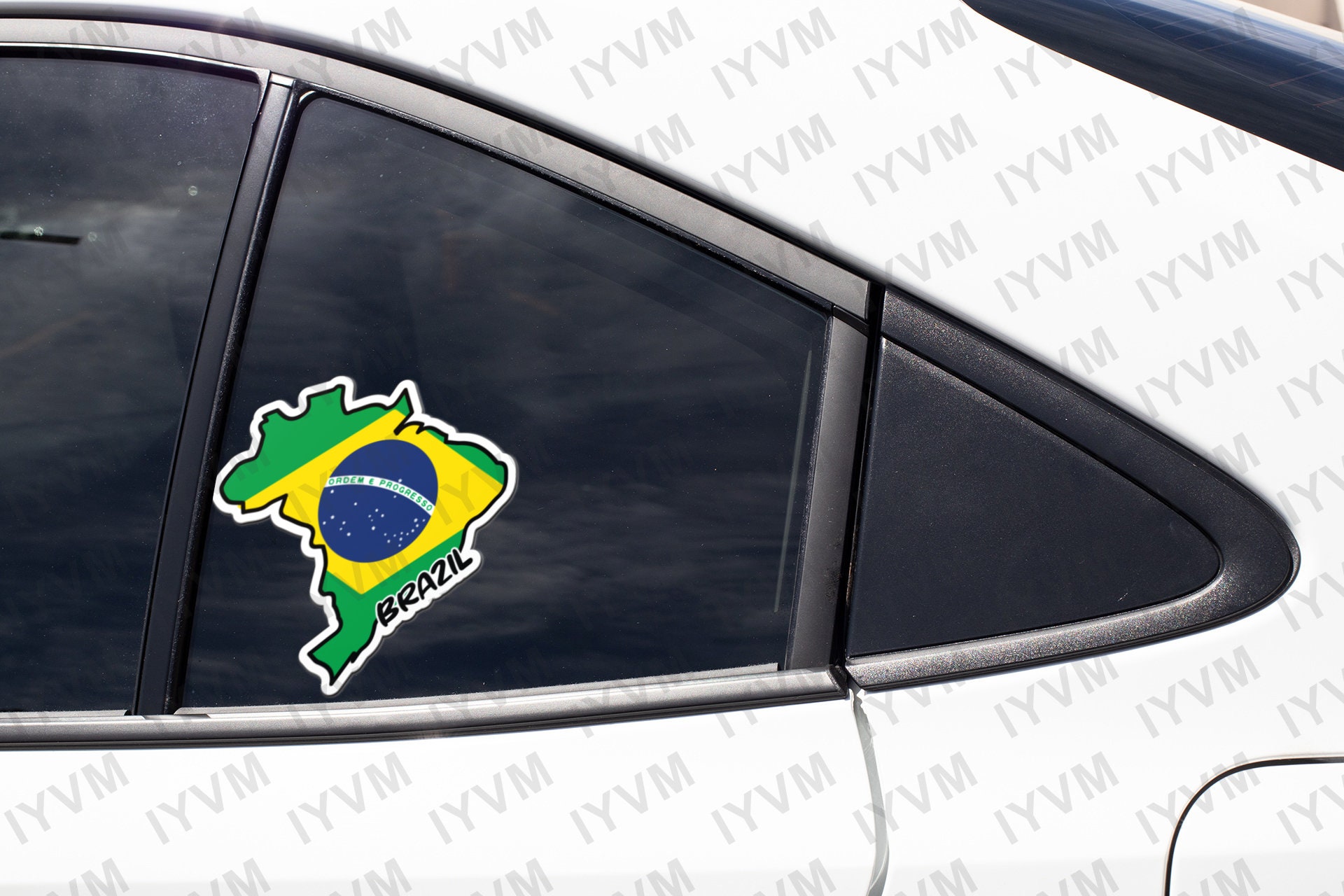 Brazil Map Flag Sticker Decal / Brasília / Federative Republic - Etsy