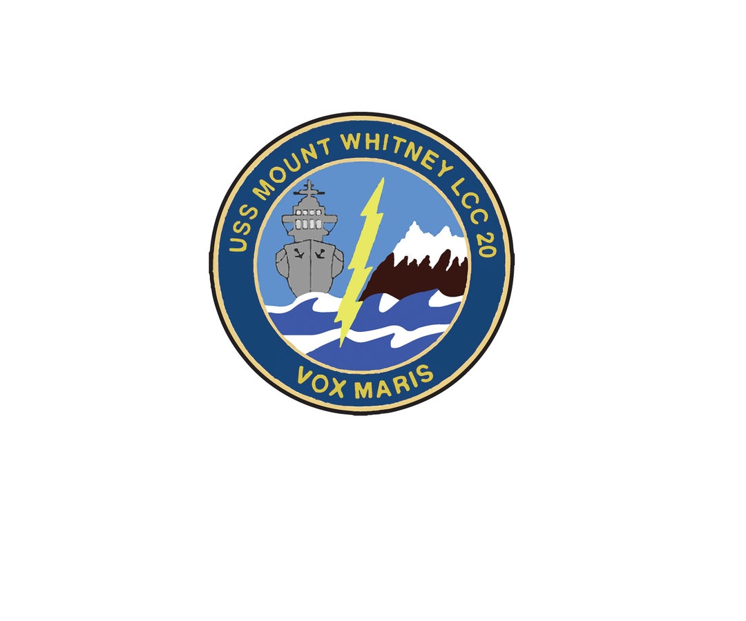 USS Mount Whitney LCC-20 Badge Sticker Decal Blue Ridge Class ...