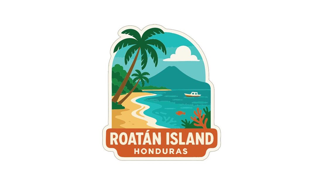 Roatán Island Honduras Sticker Decal Vinyl Die-cut Symbolic Landmark ...