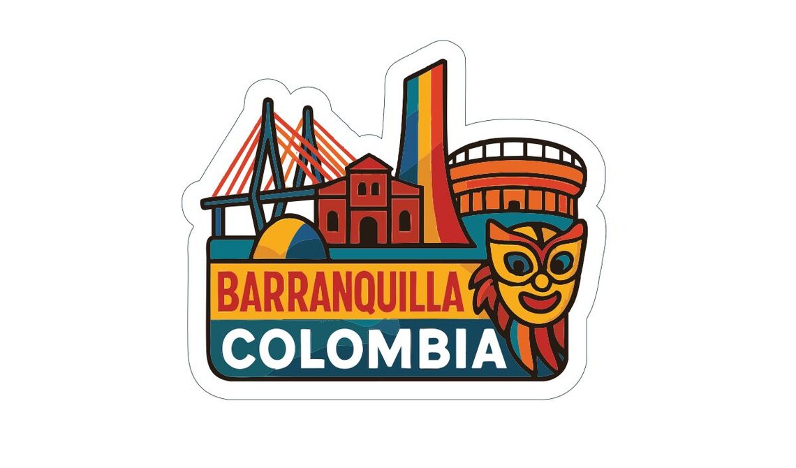 Barranquilla Colombia Sticker Decal Vinyl Die-cut City Skyline Landmark ...