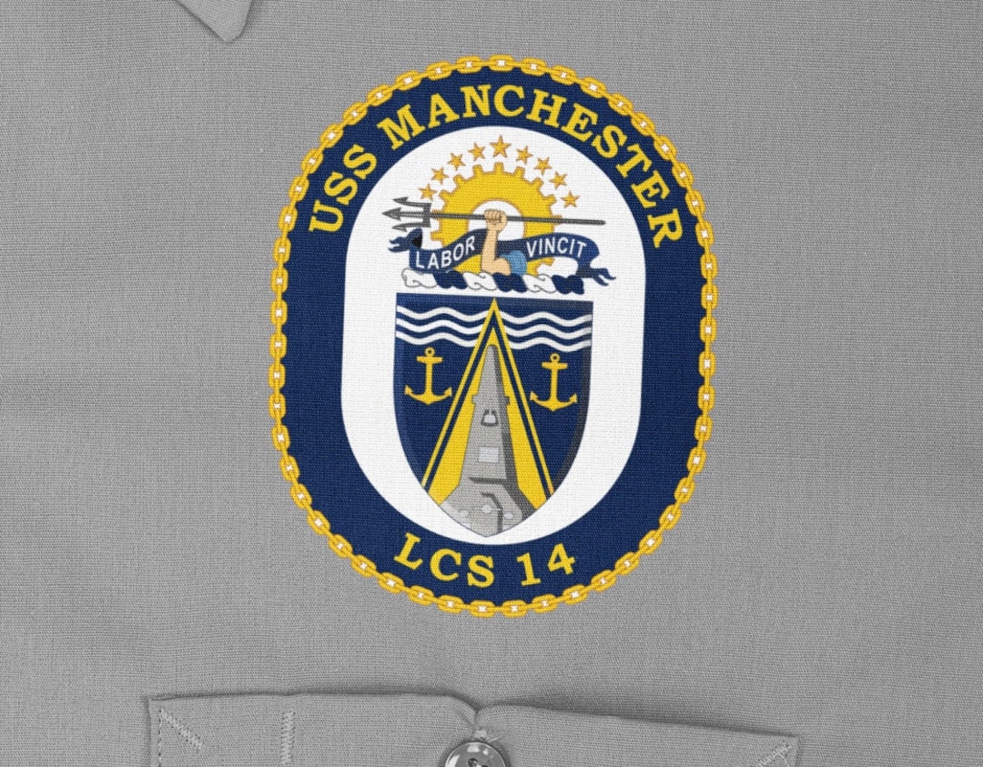 USS Manchester LCS-14 Badge Iron on Heat Transfer Vinyl HTV ...