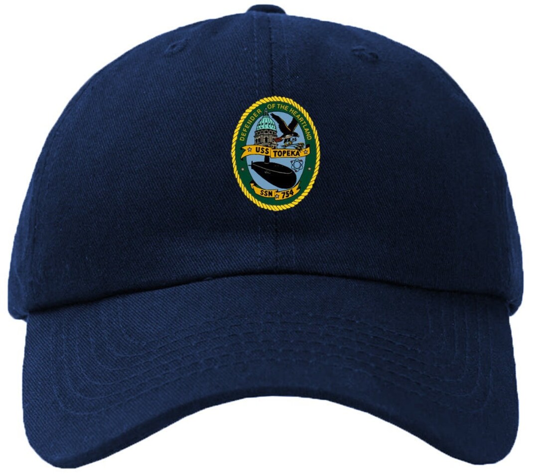 USS Topeka SSN-754 Badge Baseball Cap Hat Hook & Loop Closure Los ...
