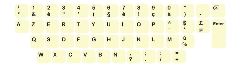 AZERTY Keyboard Sticker Vinyl Decal Sticker - Etsy