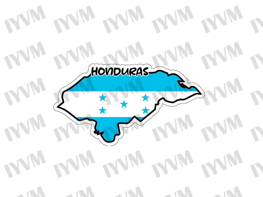Honduras Map Flag Sticker Decal / Republic of Honduras / Libre ...