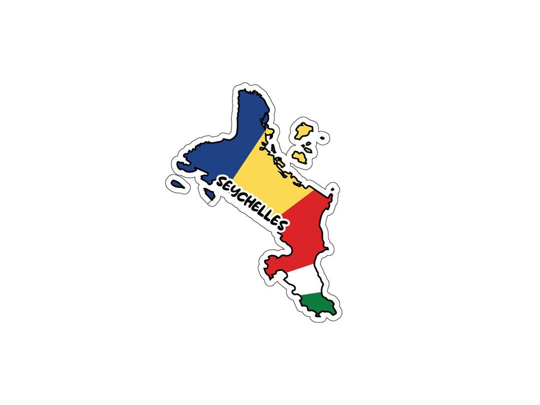 Seychelles Map Flag Sticker Decal - Etsy