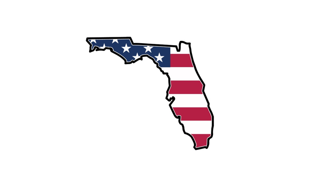 State of Florida American Flag Sticker Decal USA Florida State ...