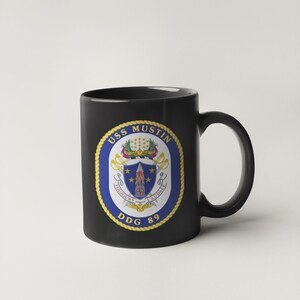 USS Mustin DDG-89 Badge Sticker Decal Arleigh Burke Class Destroyer Car ...