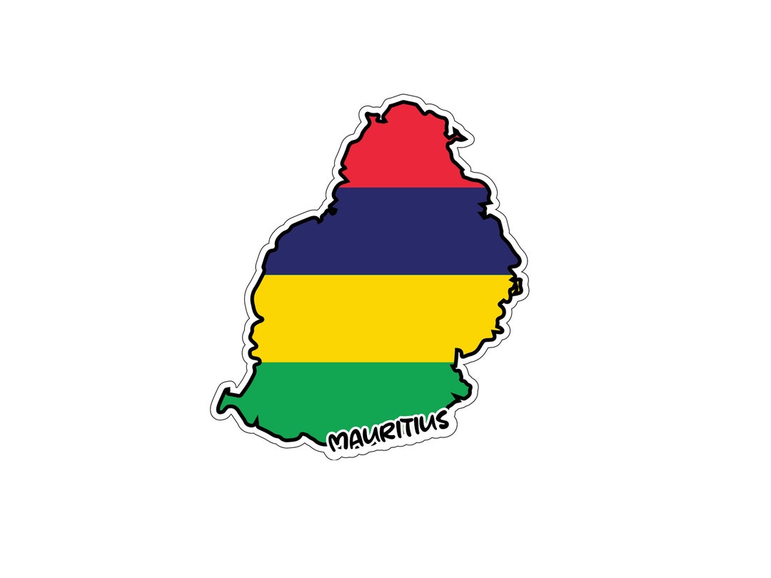 Mauritius Map Flag Sticker Decal - Etsy