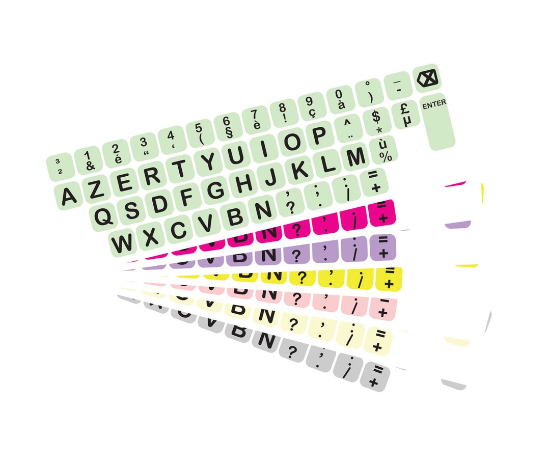 AZERTY BIG Keyboard Key Print Sticker Vinyl Decal Sticker - Etsy