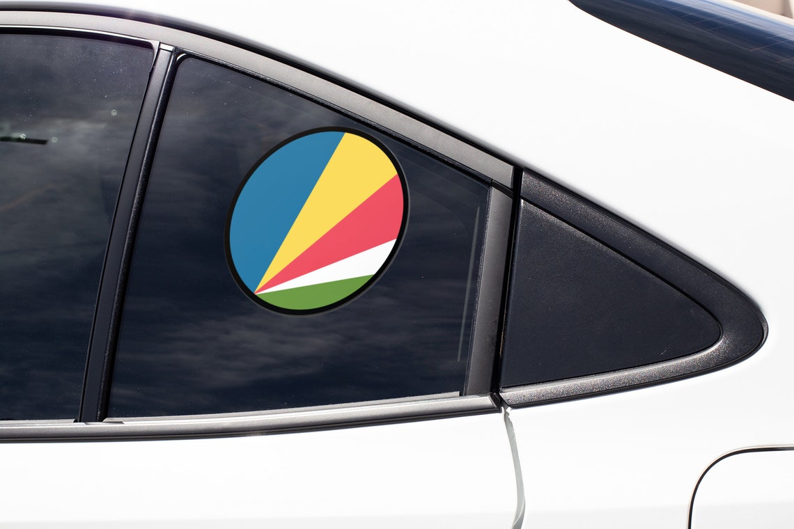 Seychelles Flag Circle Sticker Decal - Etsy