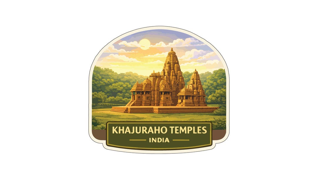 Khajuraho Temples India Sticker Decal Vinyl Die-cut World Heritage ...