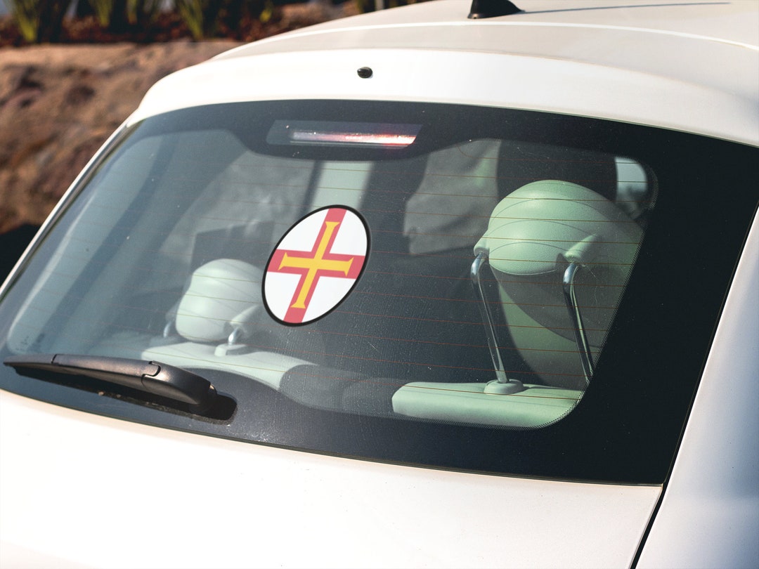 Guernsey Flag Circle Sticker Decal - Etsy