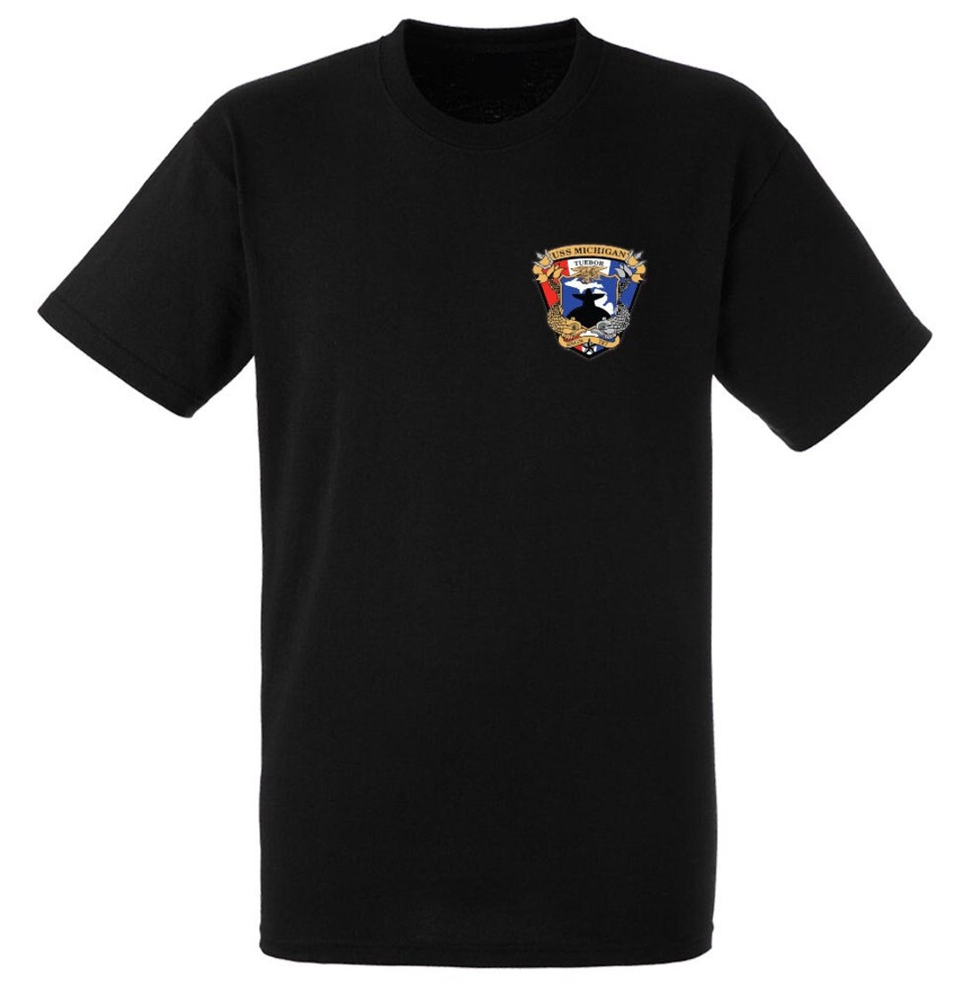 SSGN-727 USS Michigan Black Short Sleeve Tee Shirt Badge Printed on ...