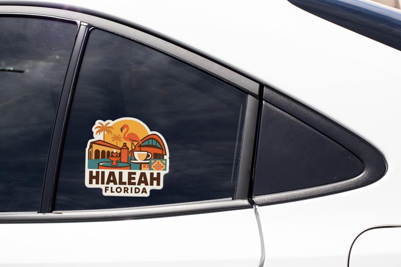 Hialeah Florida Sticker Decal Vinyl Die-cut City Skyline Landmark ...