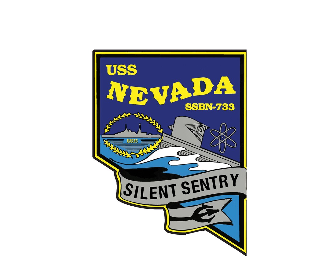 USS Nevada SSBN-733 Badge Sticker Decal Ohio Class Ballistic Missile ...