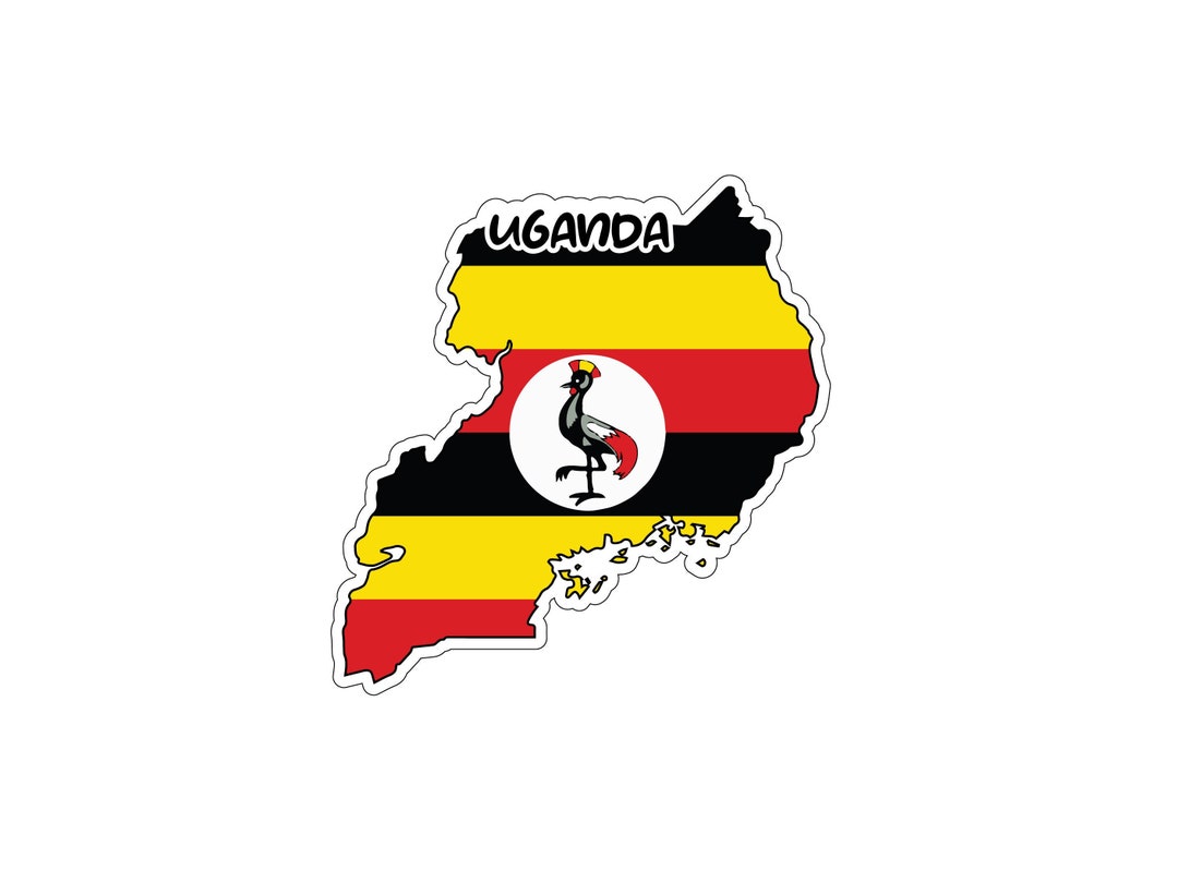 Uganda Map Flag Sticker Decal - Etsy