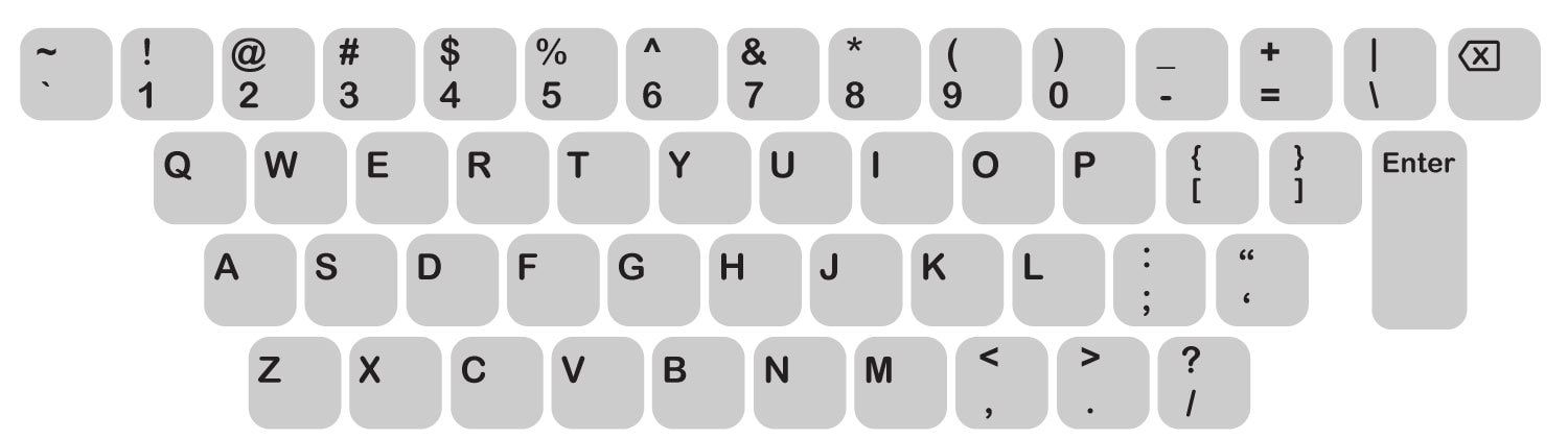 Standard English Keyboard Sticker QWERTY Dvorak Colemak Vinyl Decal ...