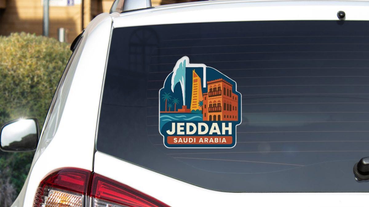 Jeddah Saudi Arabia Sticker Decal Vinyl Die-cut City Skyline Landmark ...