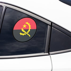 Angola Flag Circle Sticker Decal - Etsy