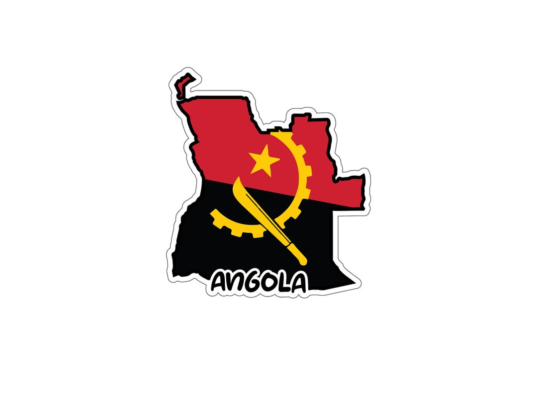 Angola Map Flag Sticker Decal - Etsy
