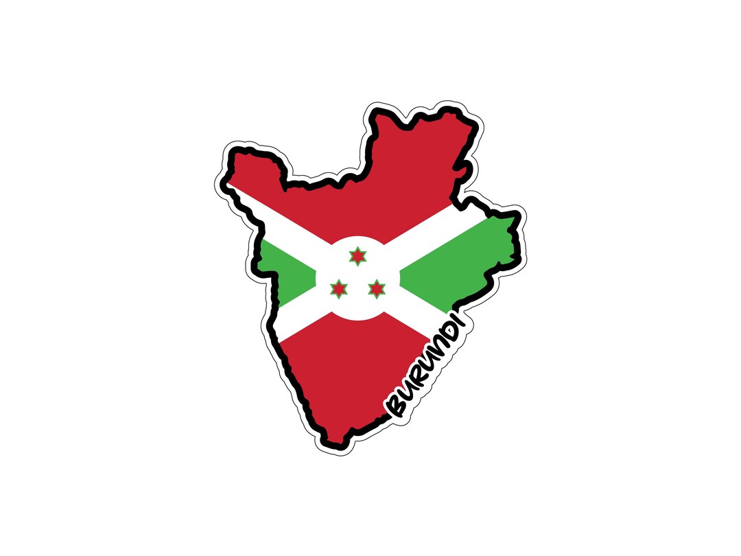 Burundi Map Flag Sticker Decal - Etsy