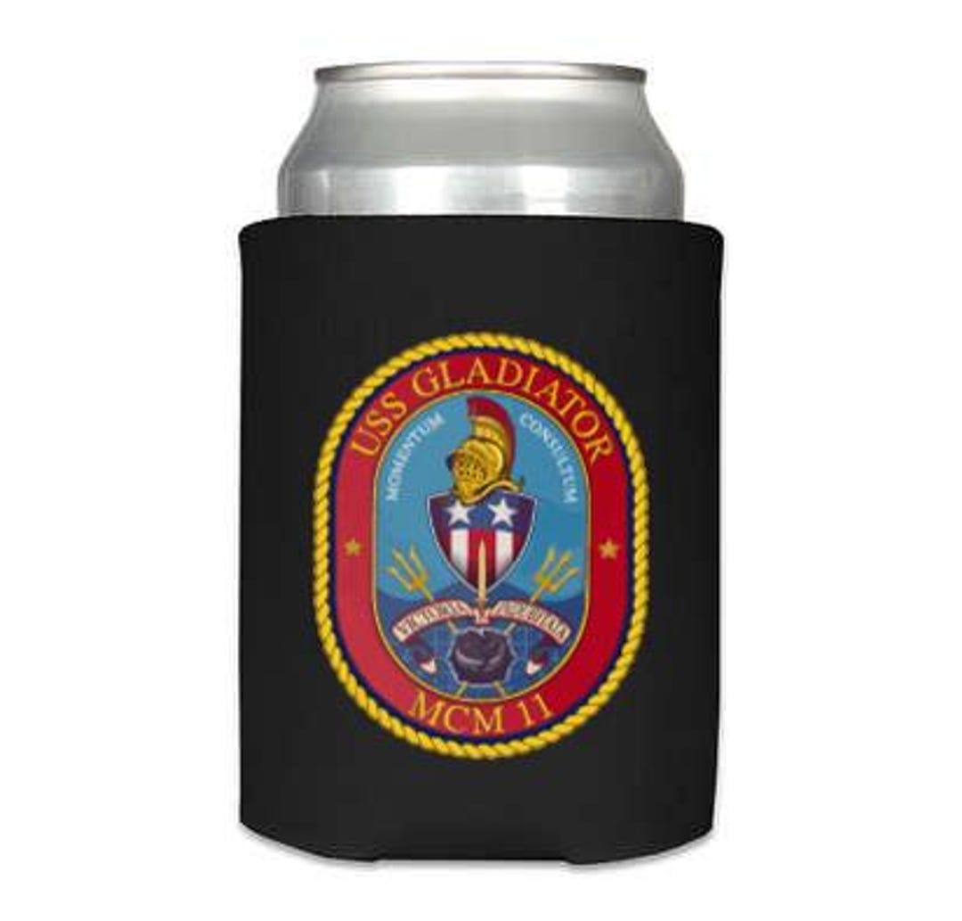 USS Gladiator MCM-11 Neoprene Can Cooler Insulation Foam Avenger Class ...