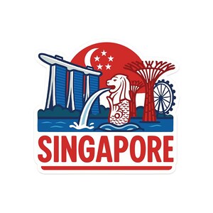 Singapore Sticker Decal Vinyl Die-cut City Skyline Landmark Design - Etsy