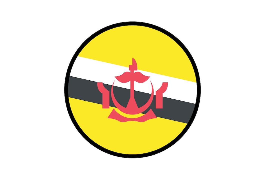 Brunei Flag Circle Sticker Decal - Etsy
