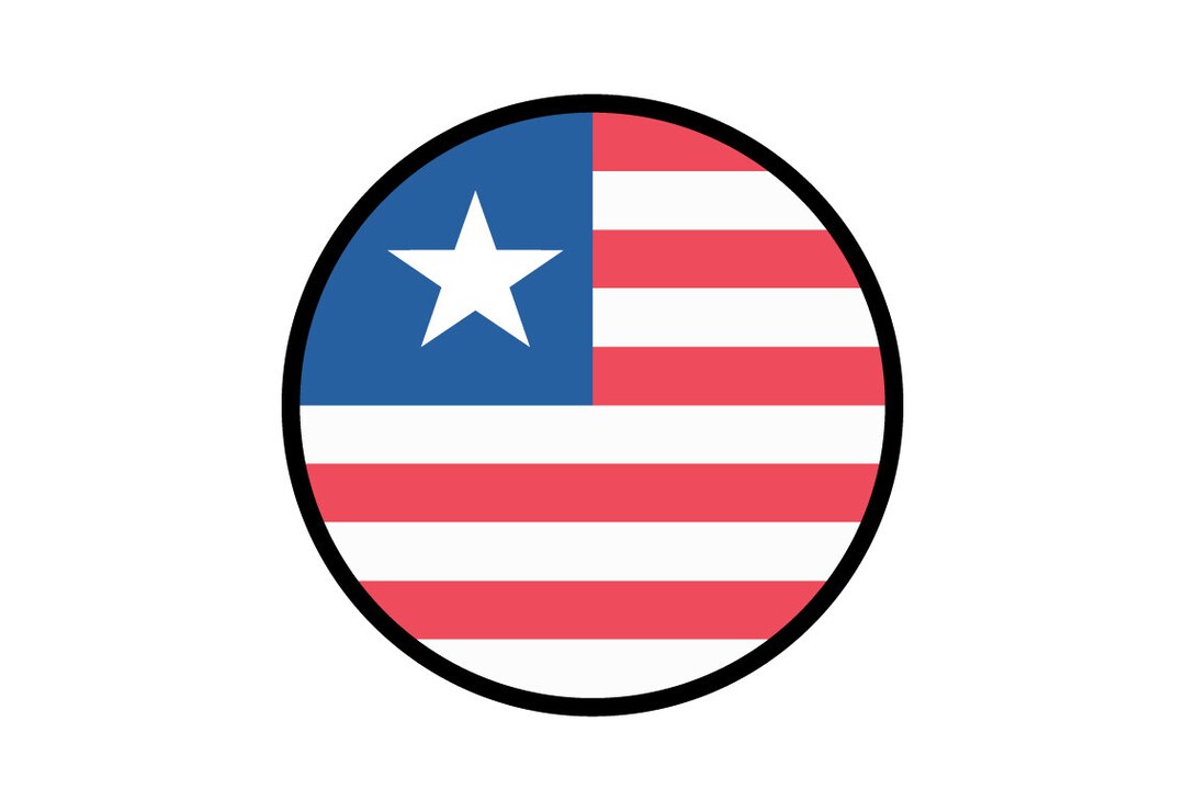 Liberia Flag Circle Sticker Decal - Etsy