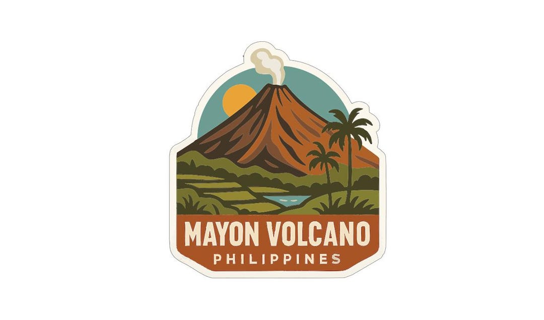 Mayon Volcano Philippines Sticker Decal Vinyl Die-cut Symbolic Landmark ...