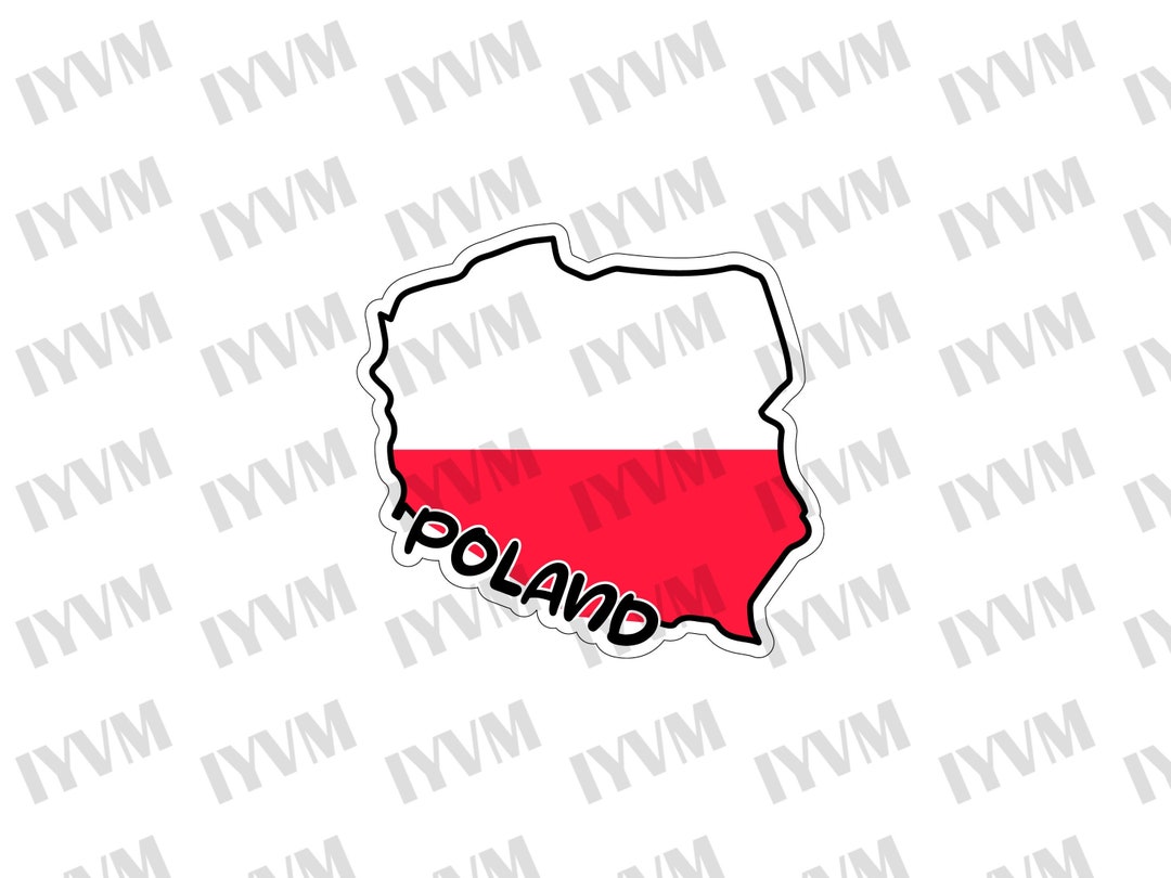 Poland Map Flag Sticker Decal / Republic of Poland / Rzeczpospolita ...
