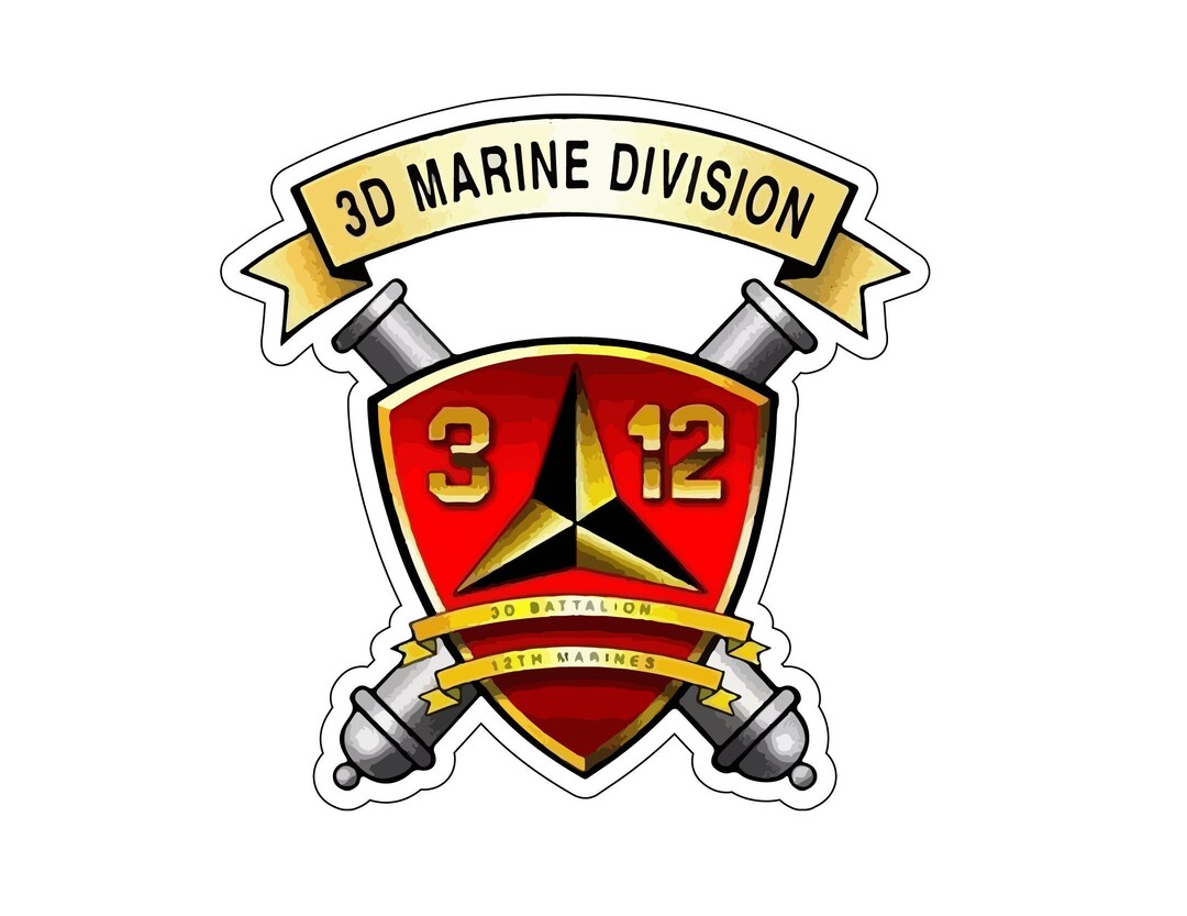 US Marine Corps Badge Sticker Decal 3rd Battalion 12th Marines Warriors ...