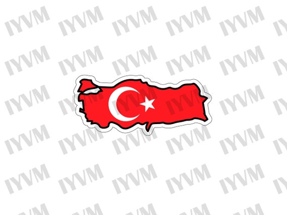 Turkey Map Flag Sticker Decal / Republic of Turkey / Türkiye | Etsy