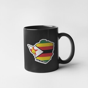 Zimbabwe Map Flag Sticker Decal - Etsy