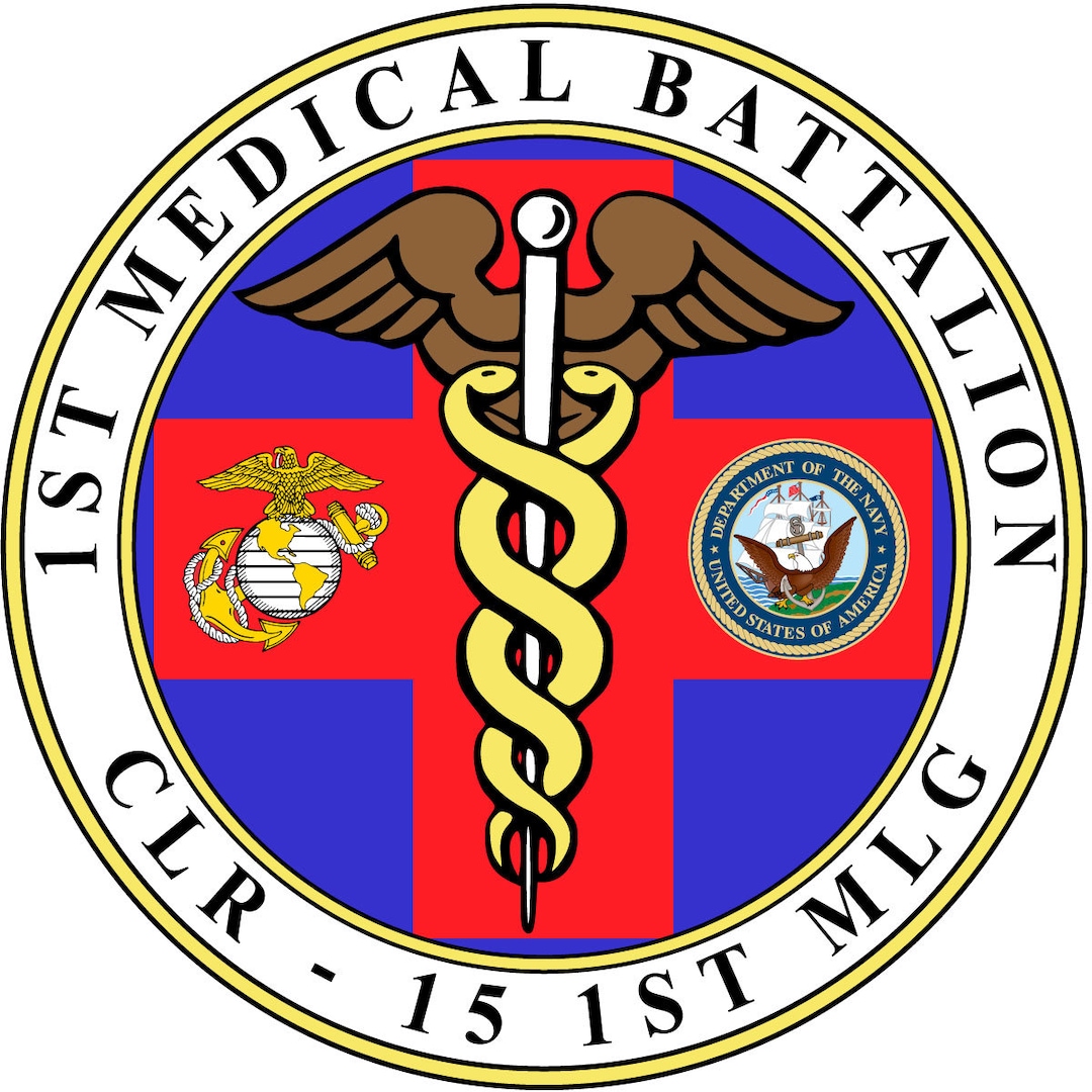 US Marine Corps Badge Sticker Decal 1st Medical Battalion Car Sticker ...