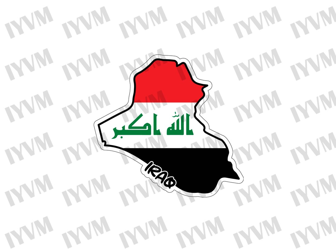 Iraq Map Flag Sticker Decal / Republic of Iraq / Baghdad / Iraqi - Etsy