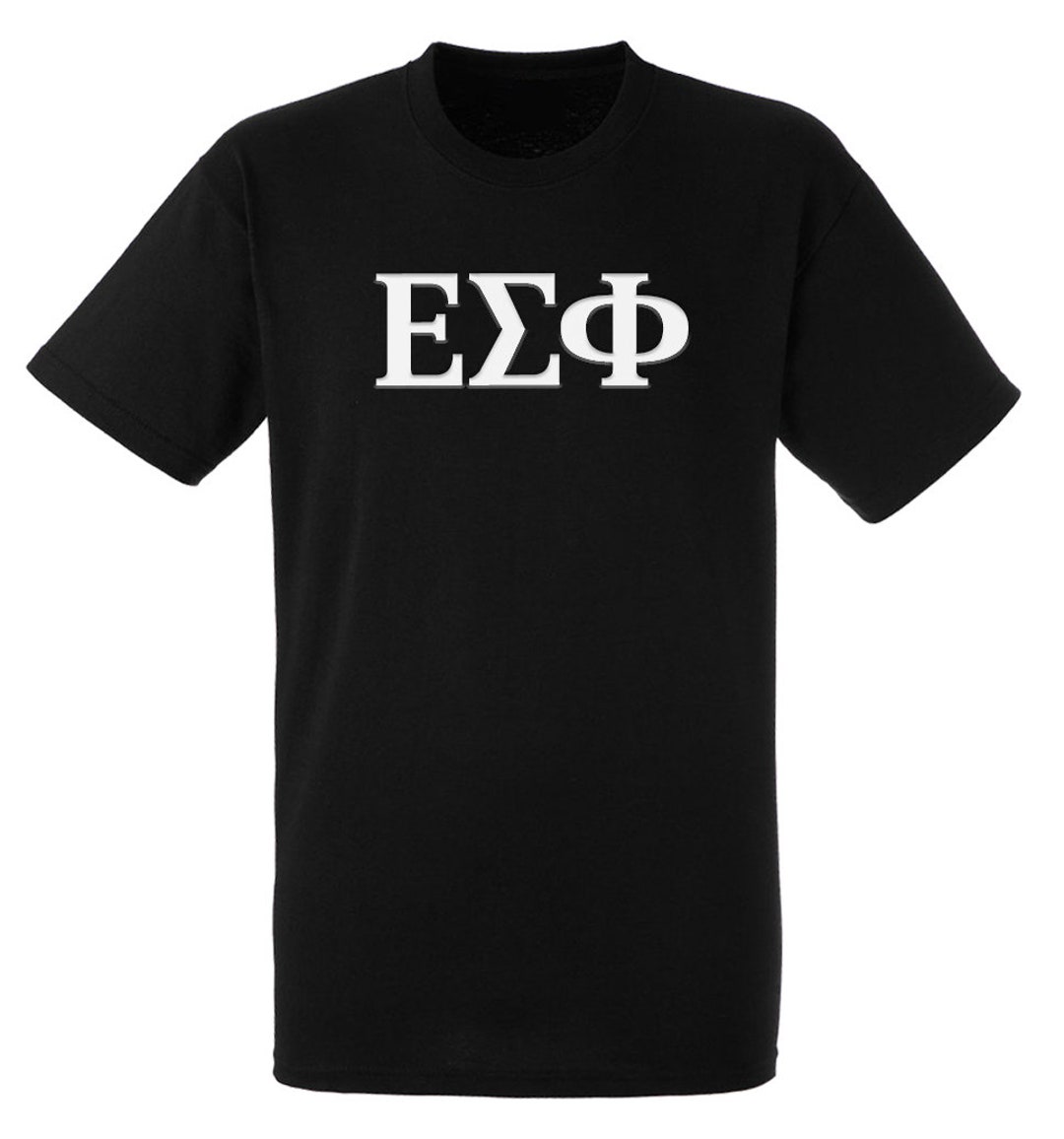 Epsilon Sigma Phi ΕΣΦ Fraternity Black Short Sleeve Tee Shirt Printed ...