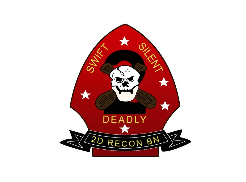 US Marine Corps Badge Sticker Decal 2nd Reconnaissance Battalion ...
