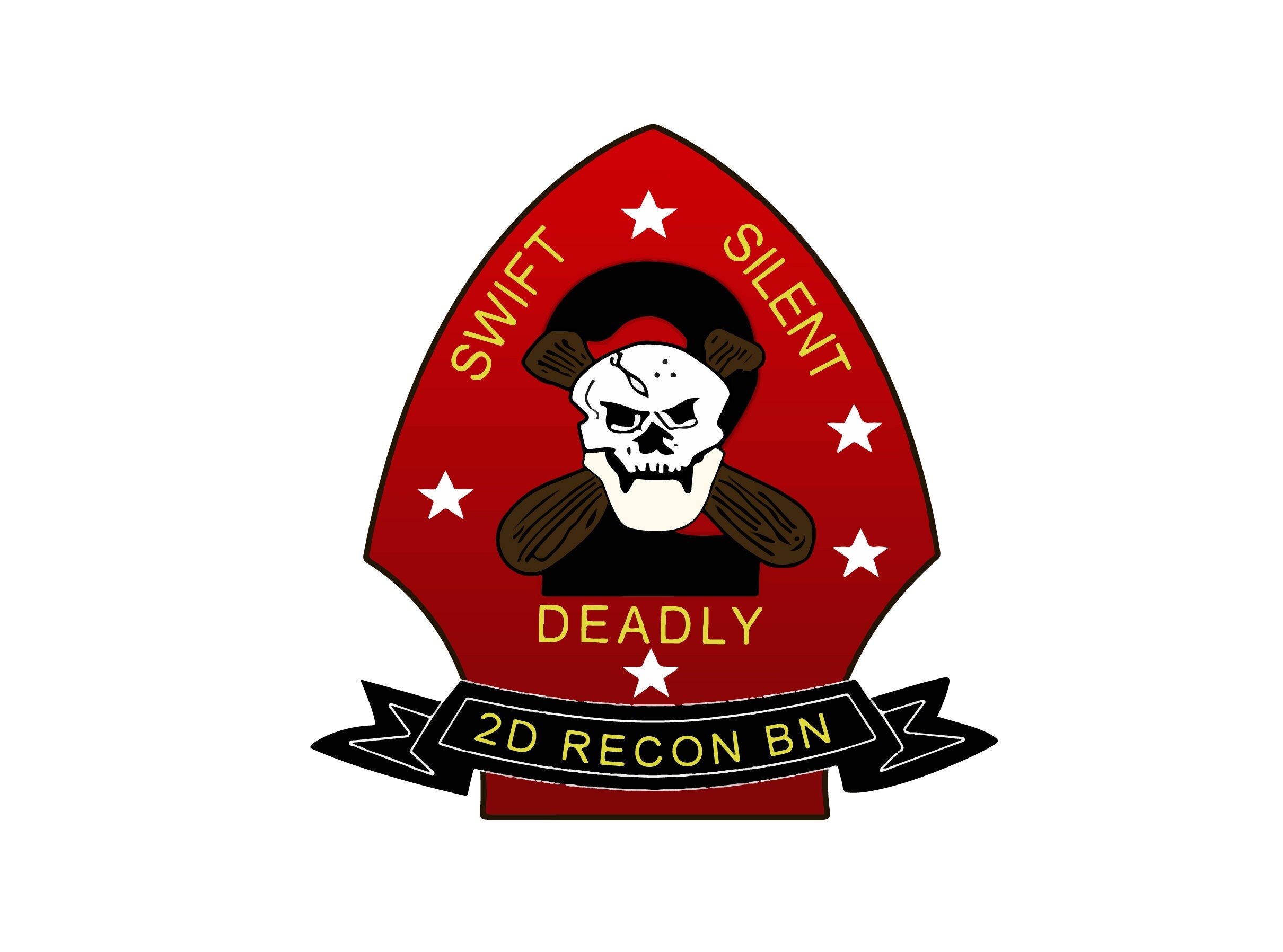 US Marine Corps Badge Sticker Decal 2nd Reconnaissance Battalion ...