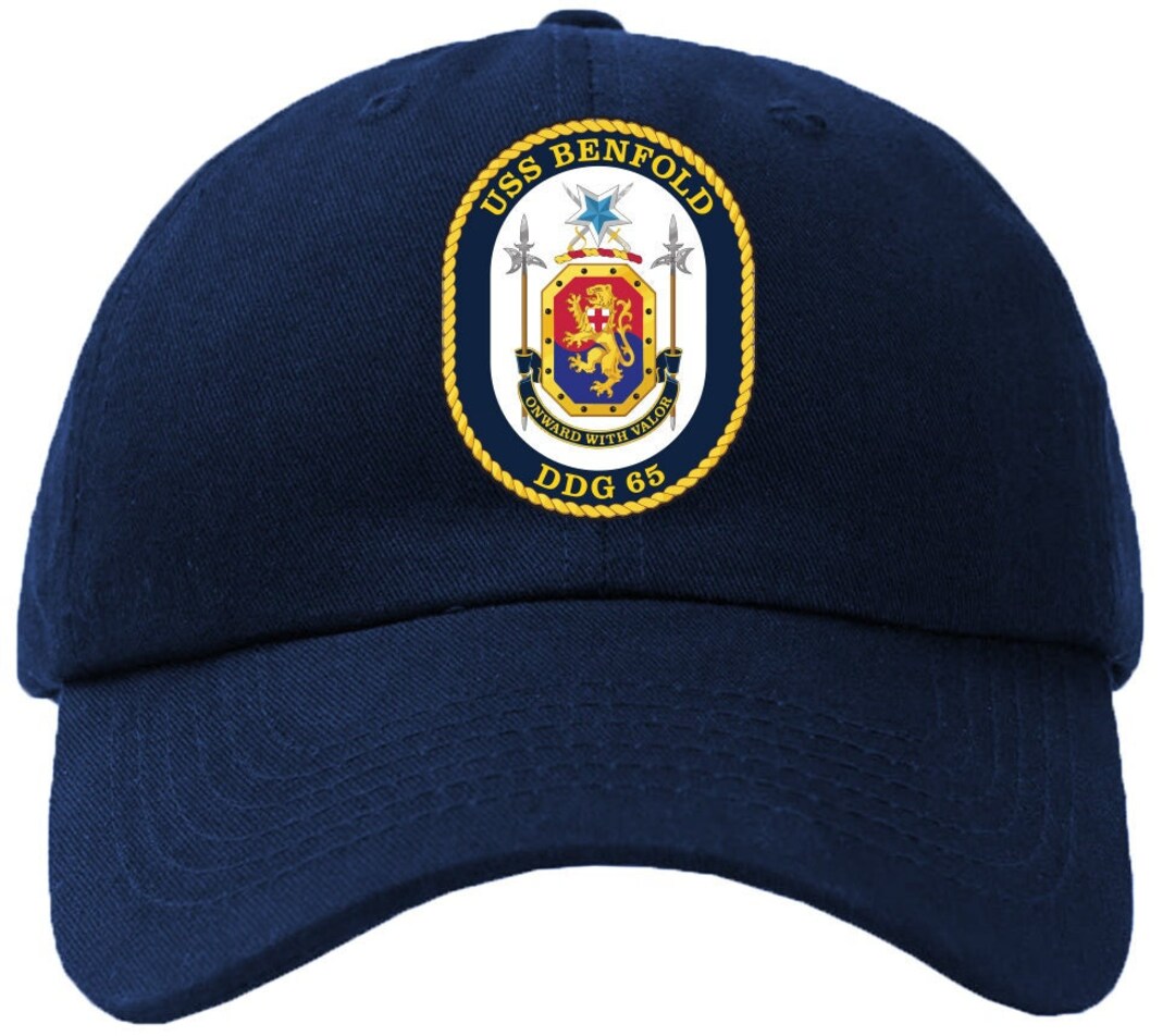 USS Benfold DDG-65 Badge Baseball Cap Hat Hook & Loop Closure Arleigh ...