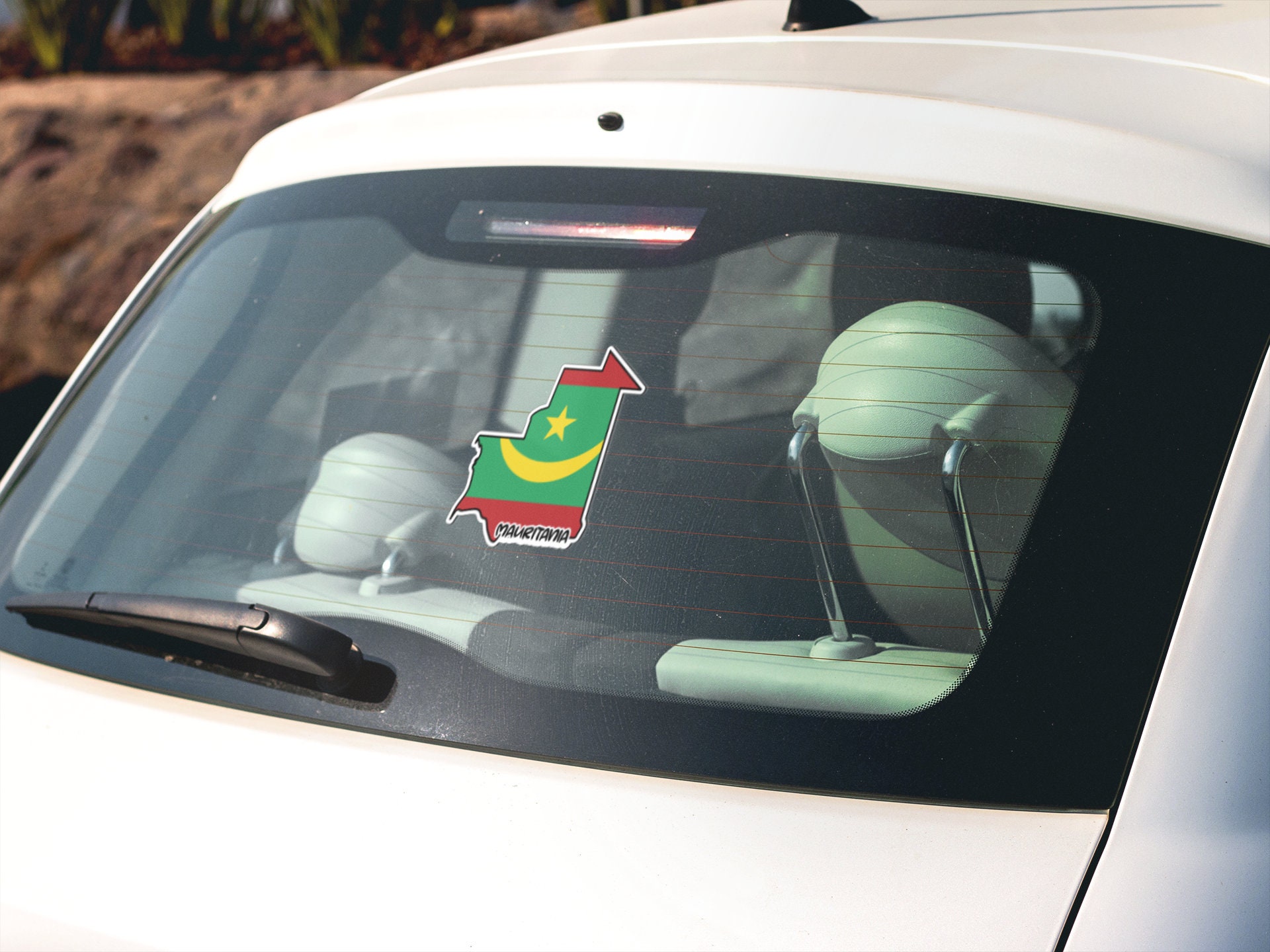 Mauritania Map Flag Sticker Decal - Etsy