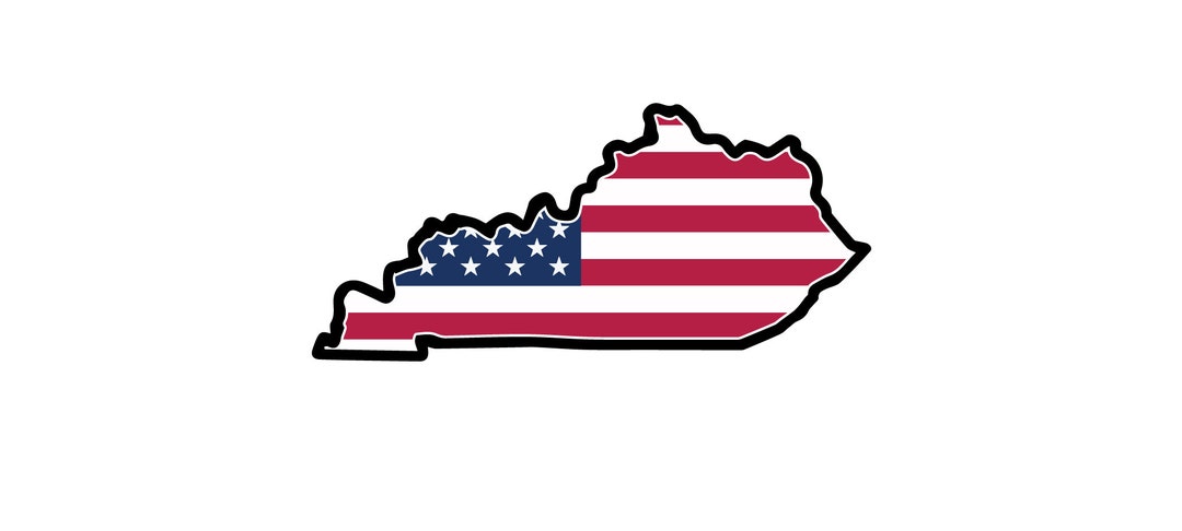 State of Kentucky American Flag Sticker Decal USA Kentucky State ...