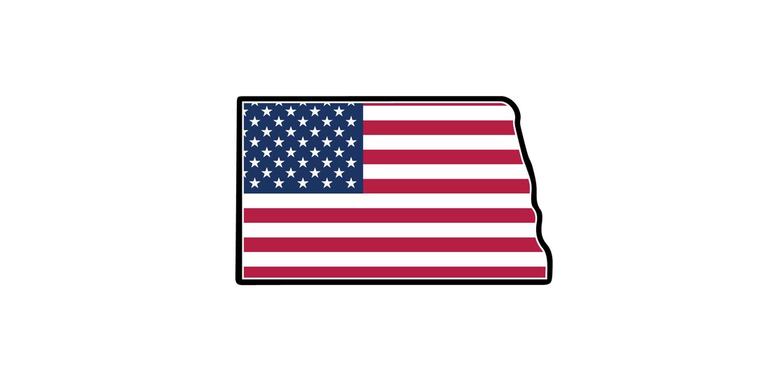 State of North Dakota American Flag Sticker Decal USA North Dakota ...