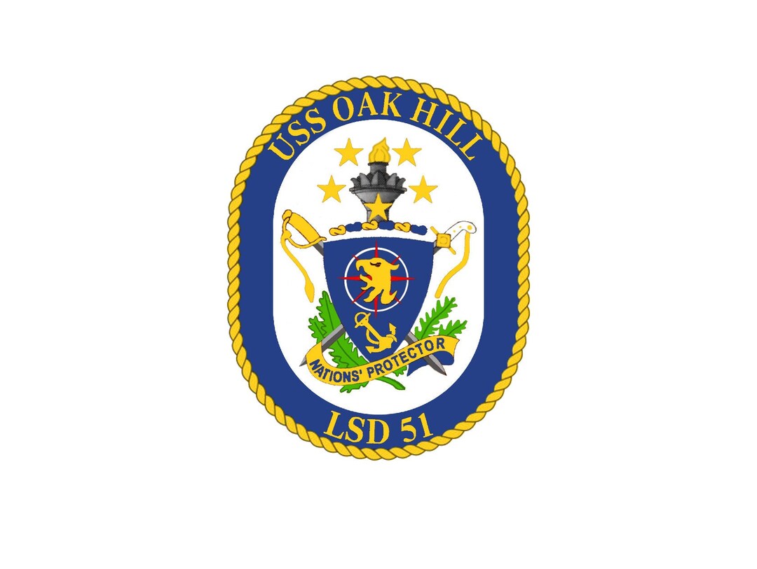 USS Oak Hill LSD-51 Badge Sticker Decal Harpers Ferry Class Dock ...