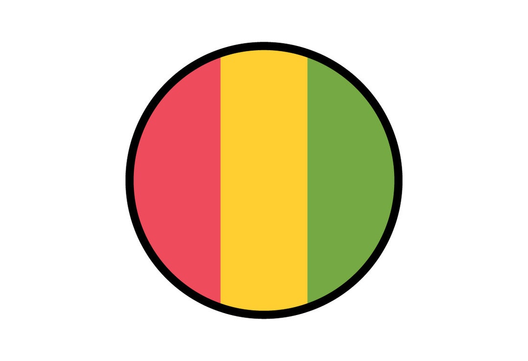 Guinea Flag Circle Sticker Decal - Etsy