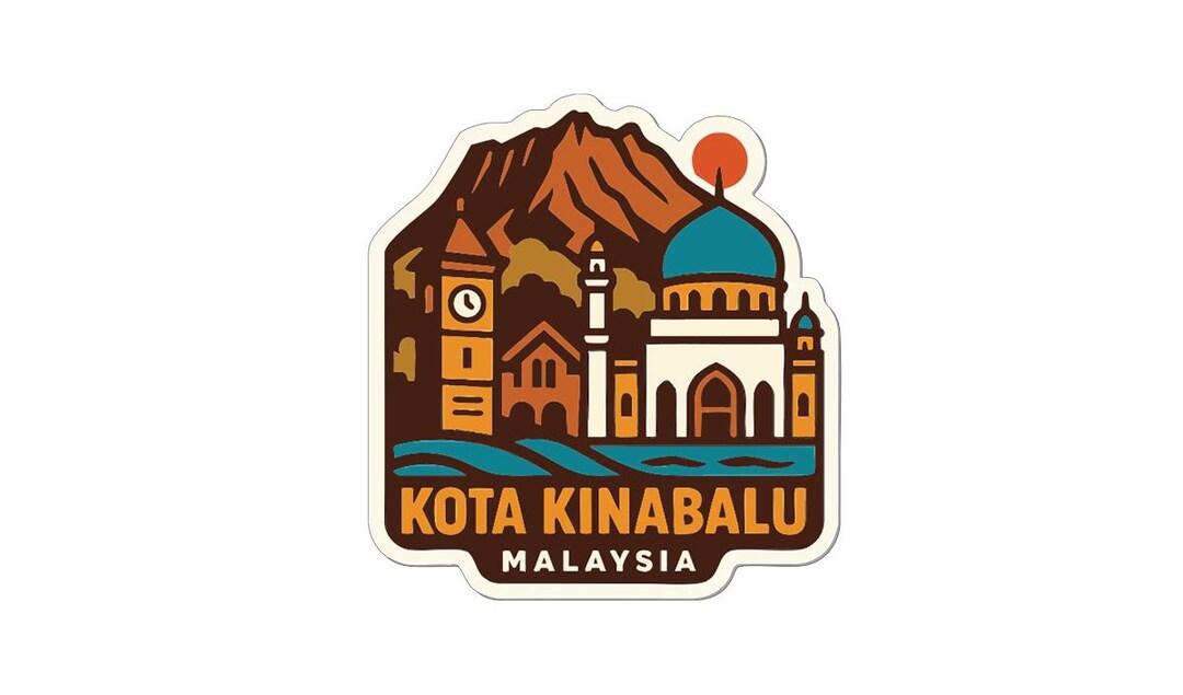 Kota Kinabalu Malaysia Sticker Decal Vinyl Die-cut City Skyline ...