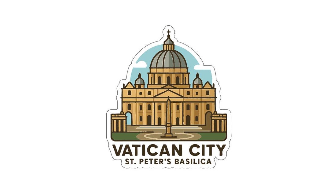 Vatican City & St. Peter’s Basilica Vatican Sticker Decal Vinyl Die-cut ...