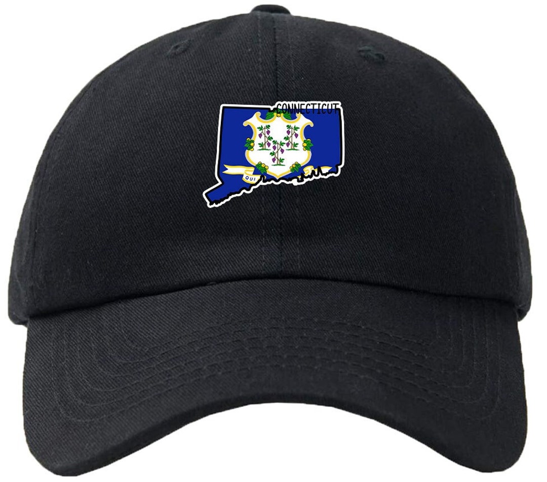 Connecticut Map Flag Baseball Cap USA Connecticut State Hartford the ...
