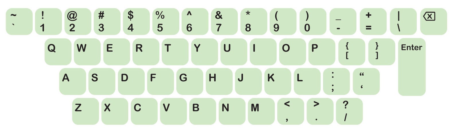 Standard English Keyboard Sticker QWERTY Dvorak Colemak Vinyl - Etsy