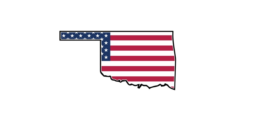 State of Oklahoma American Flag Sticker Decal USA Oklahoma State ...